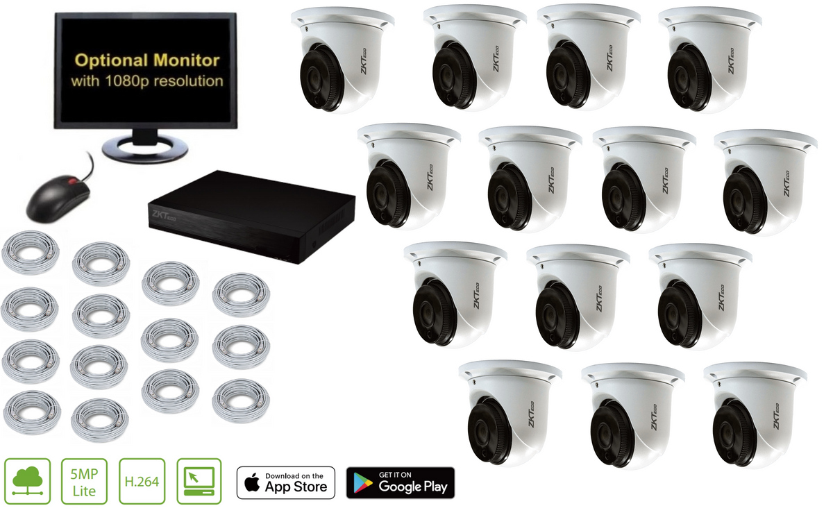 Infrared IP POE Security 5MP Dome Camera 14 Channels System – TikPark ...